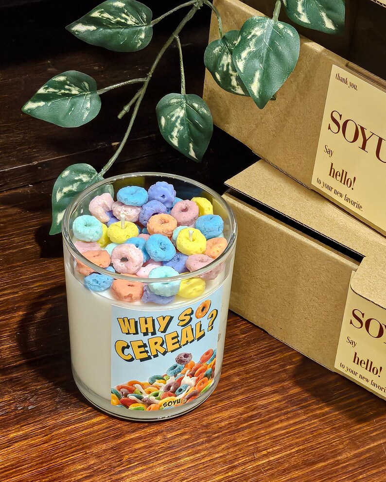 Why so Cereal Candle Fun Breakfast Cereal Bowl Scented Candle Quirky ...