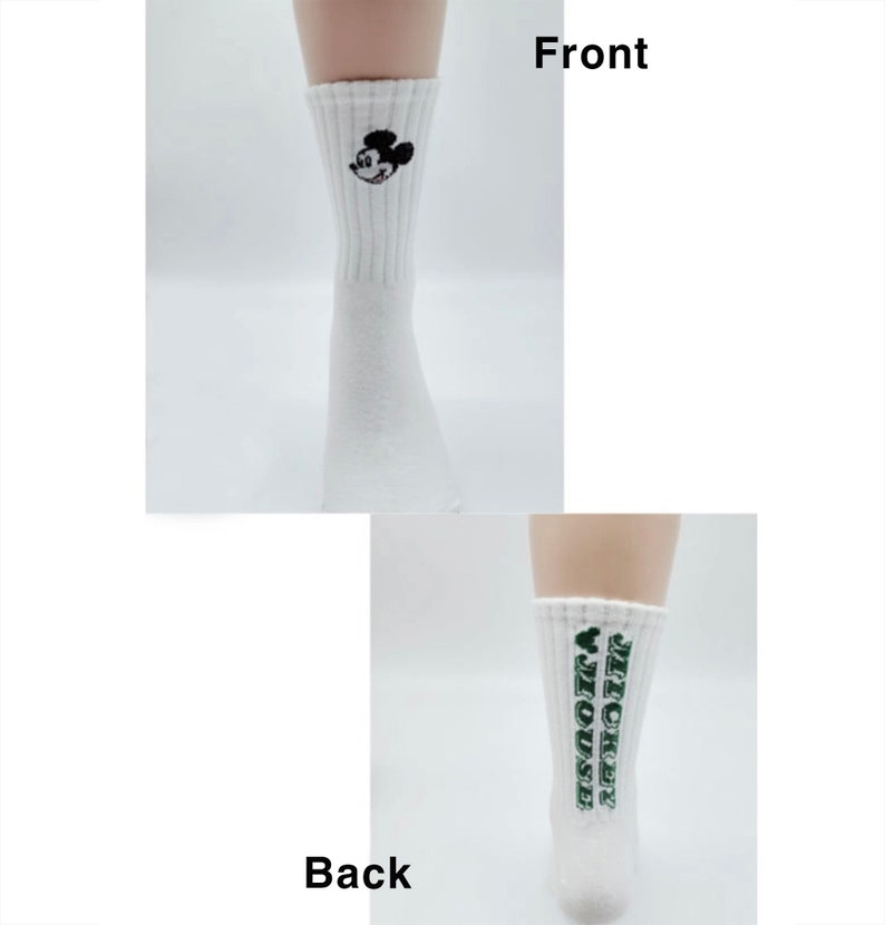 Lettering Back Mickey Crew Socks/daily Casual Socks/disney - Etsy