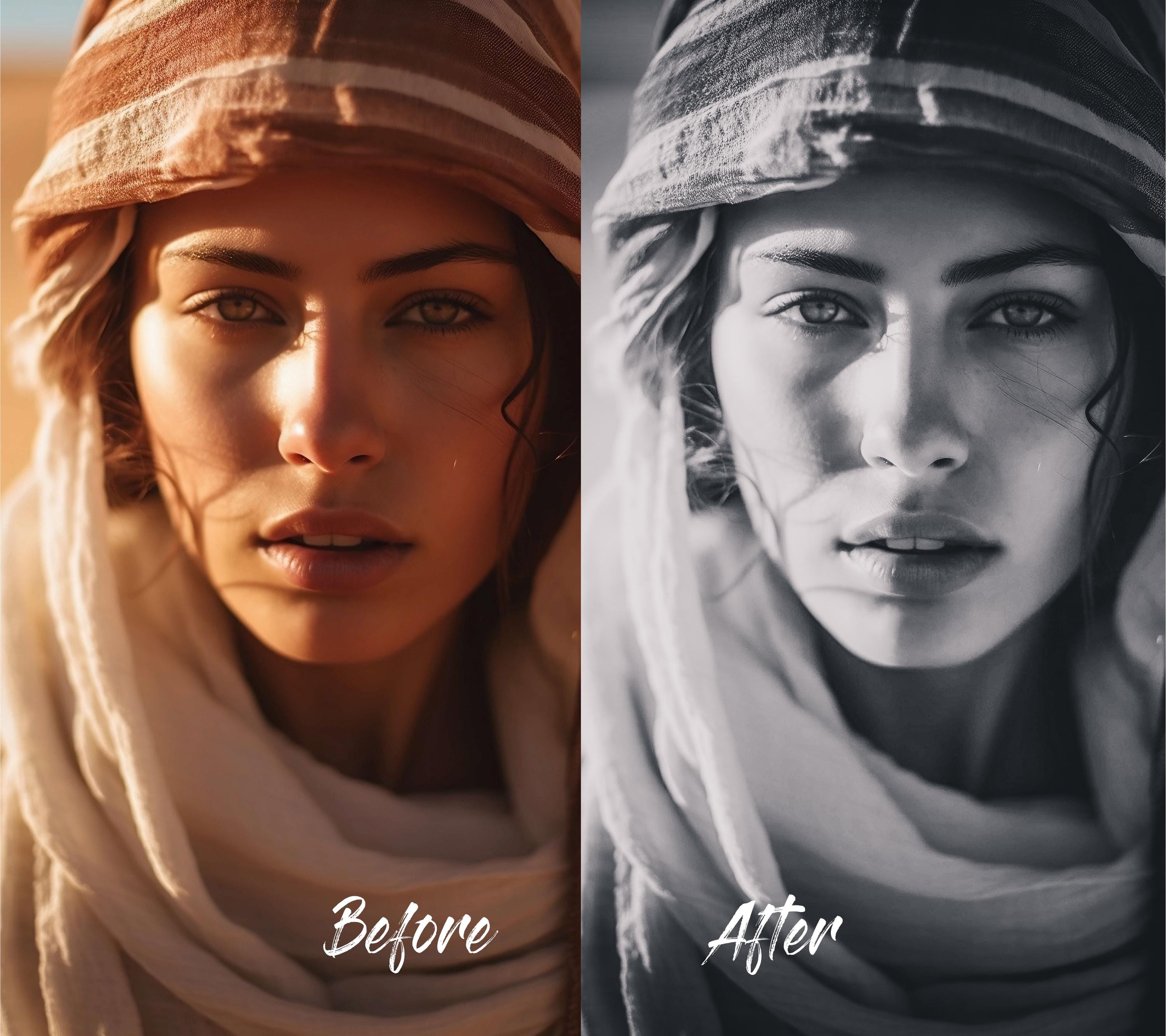 35 Black & White Portraits Presets for Desktop and Mobile Lightroom ...