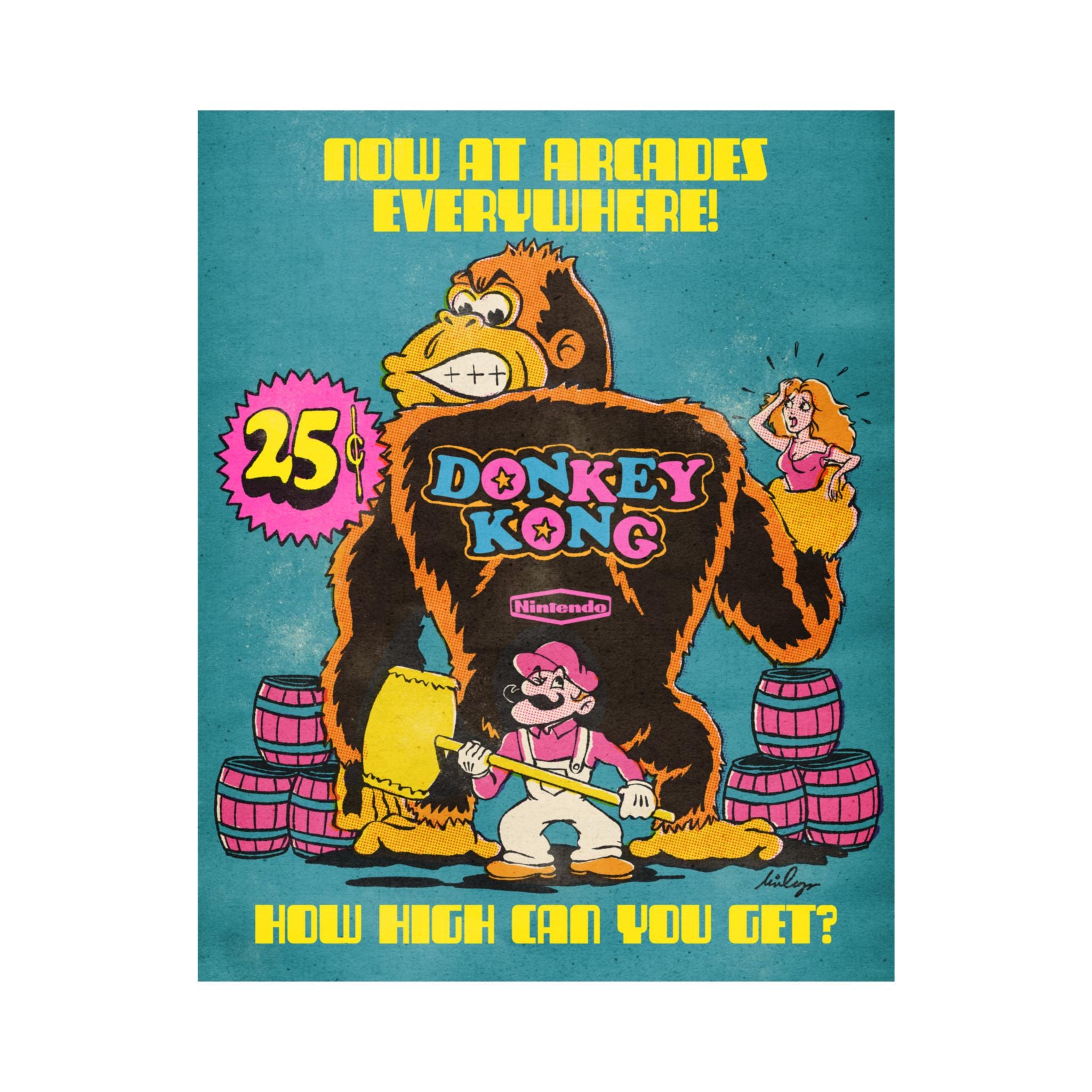 Donkey Kong Vintage Nintendo Arcade Machine Poster - Etsy