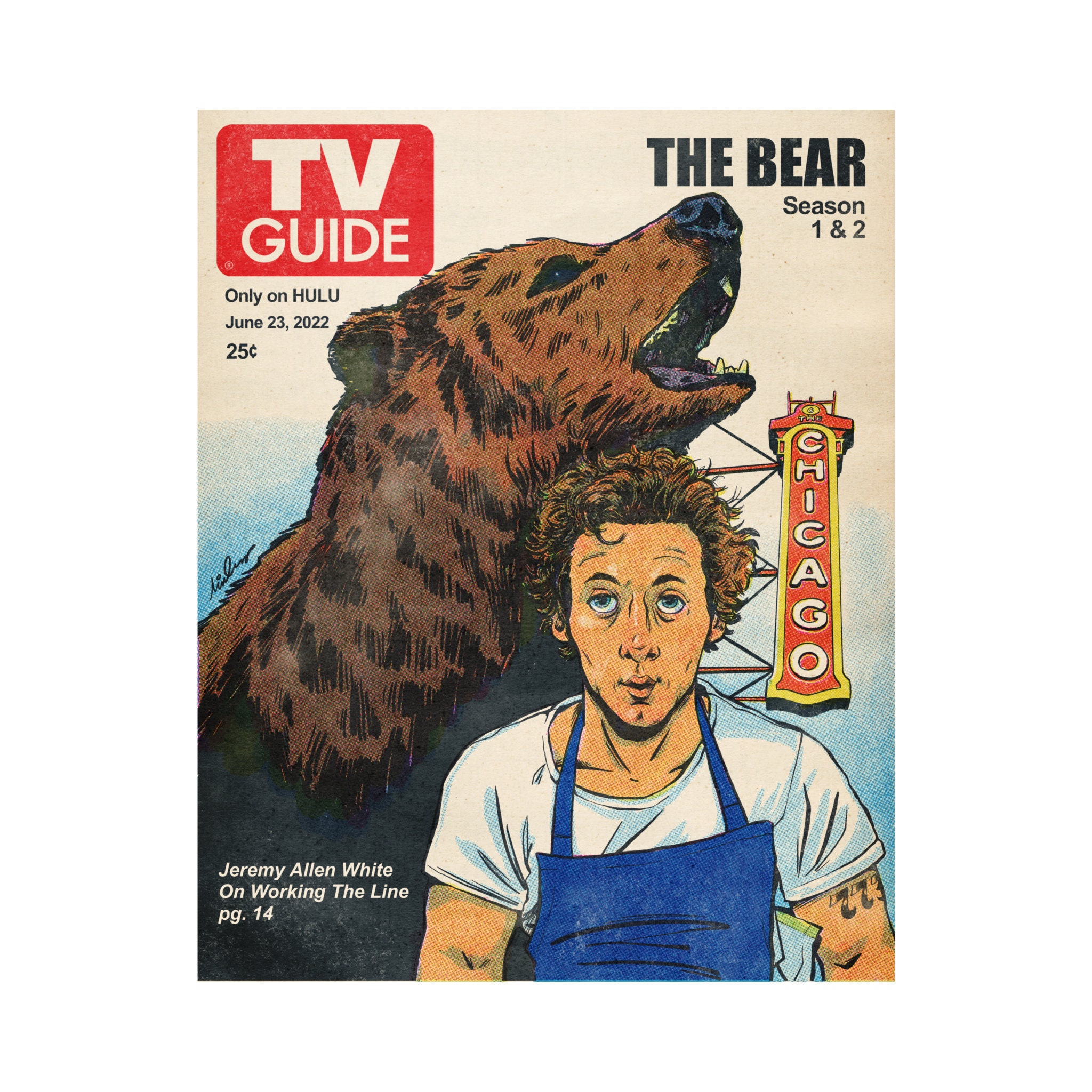 The Bear Vintage TV Guide Poster - Etsy