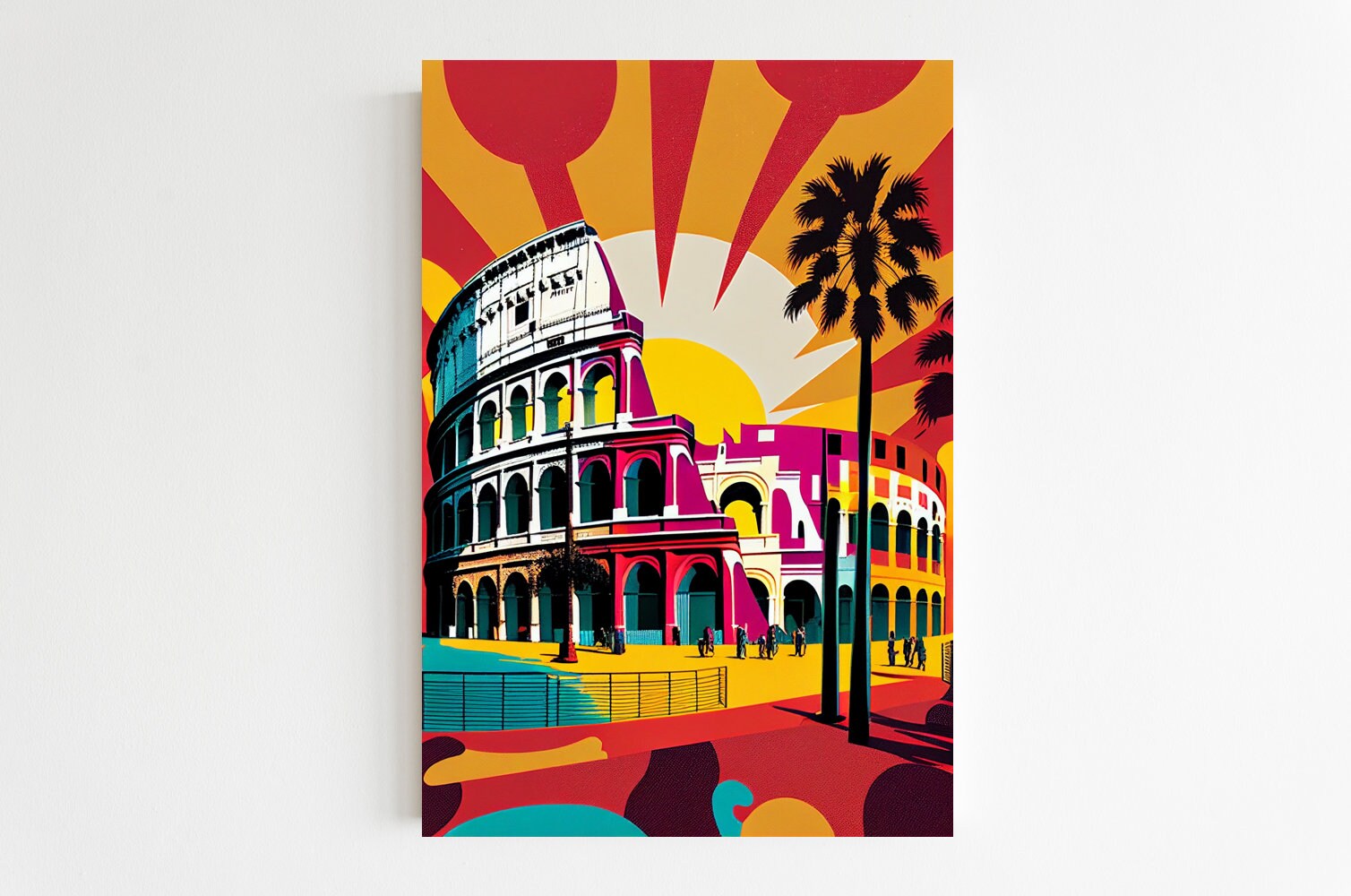 Il Colosseo a Roma, Pop Art AI Art stampabile Home Decor come download ...