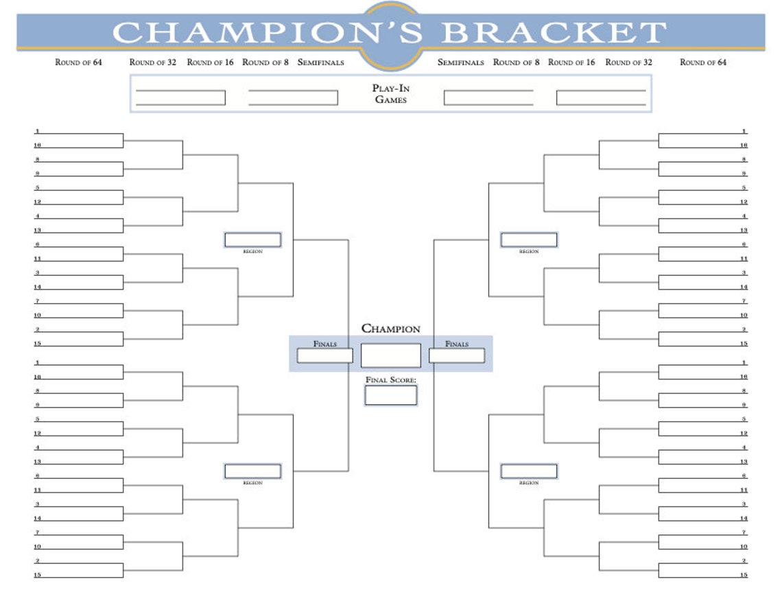 64 Team Bracket | Basketball | Pickleball | Champions Bracket ...