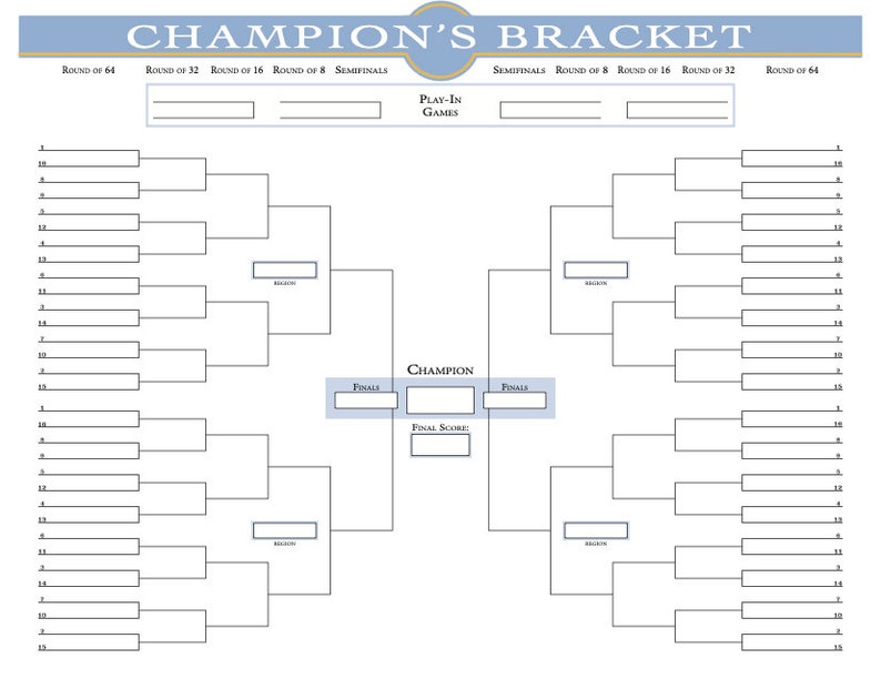 64 Team Bracket | Basketball | Pickleball | Champions Bracket ...
