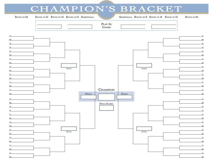 64 Team Bracket | Basketball | Pickleball | Champions Bracket ...