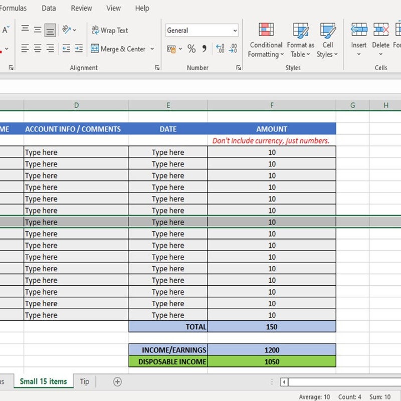 Basic Spreadsheet - Etsy