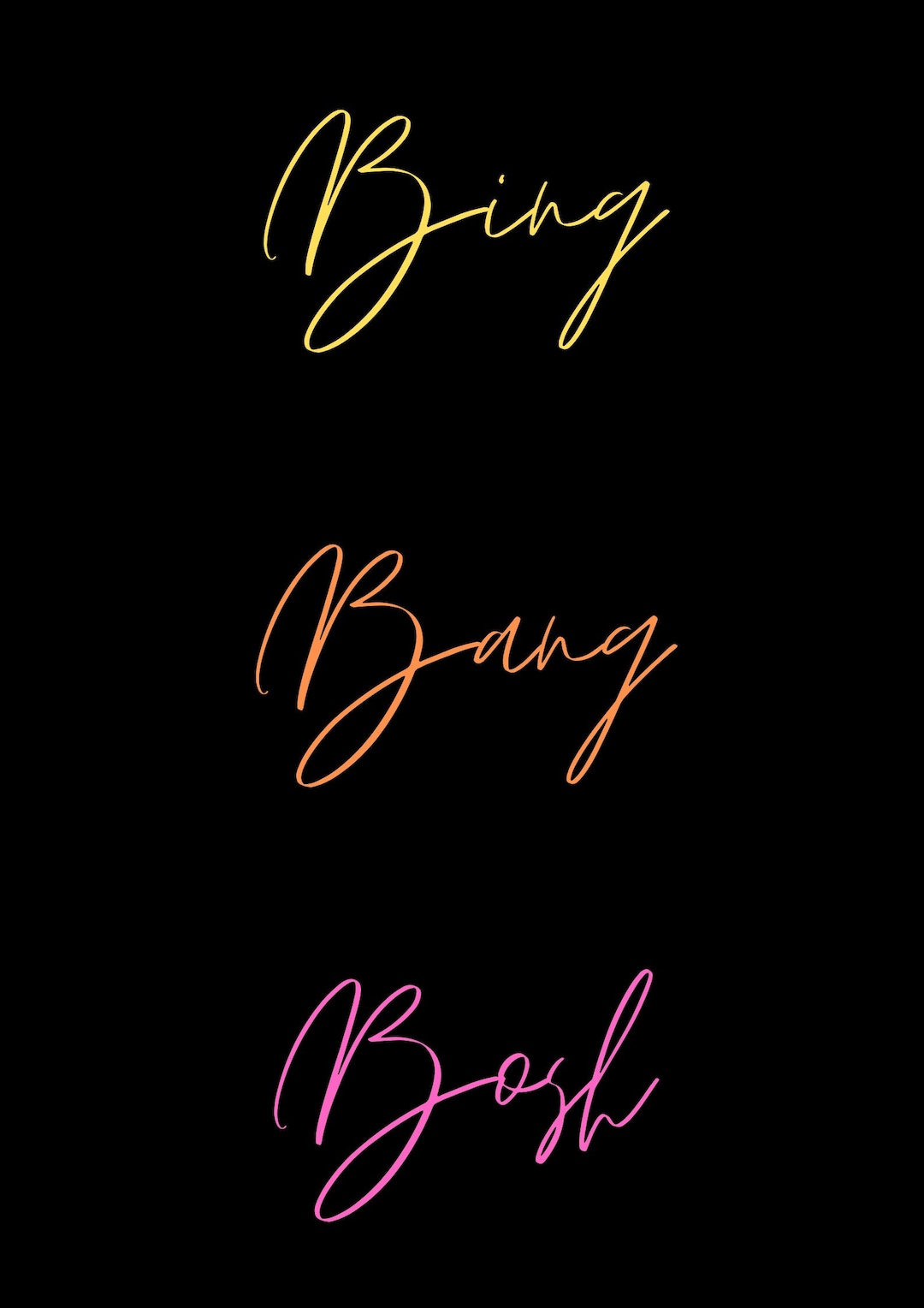 Printable Poster - Bing Bang Bosh - Etsy