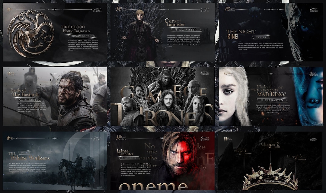 Game of Thrones GOT Theme Magazine Style Powerpoint Template - Etsy