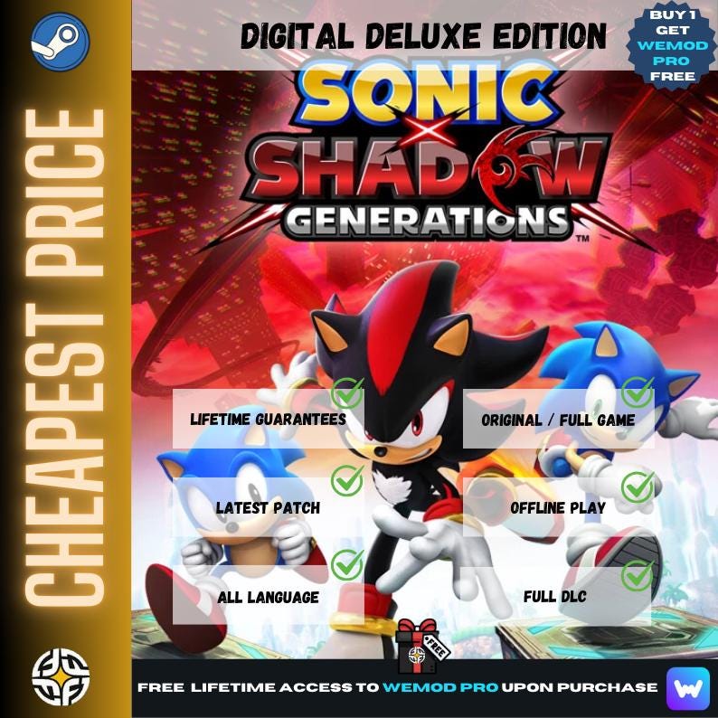 Sonic X Shadow Generations Digital Deluxe Edition Full DLC PC Steam Offline Global Fast Delivery ...