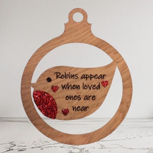 Robins Appear When Loved Ones Are Near Wooden Hanger With Glitter - Etsy UK