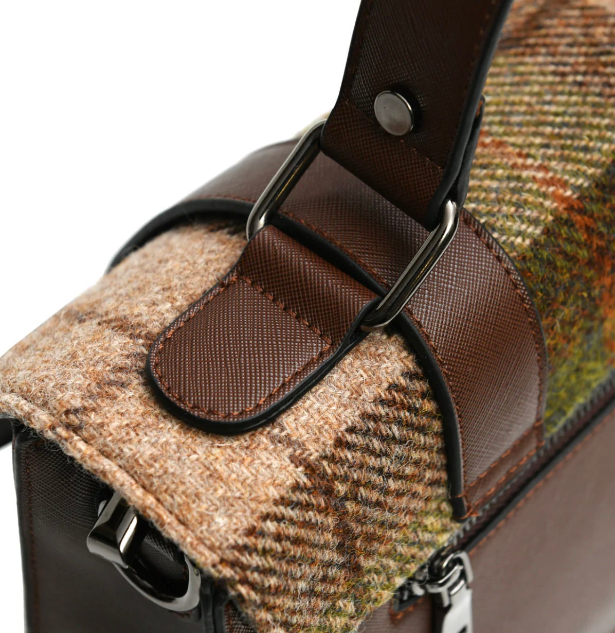 Islander Large Satchel With Harris Tweed in Colour Black/grey - Etsy