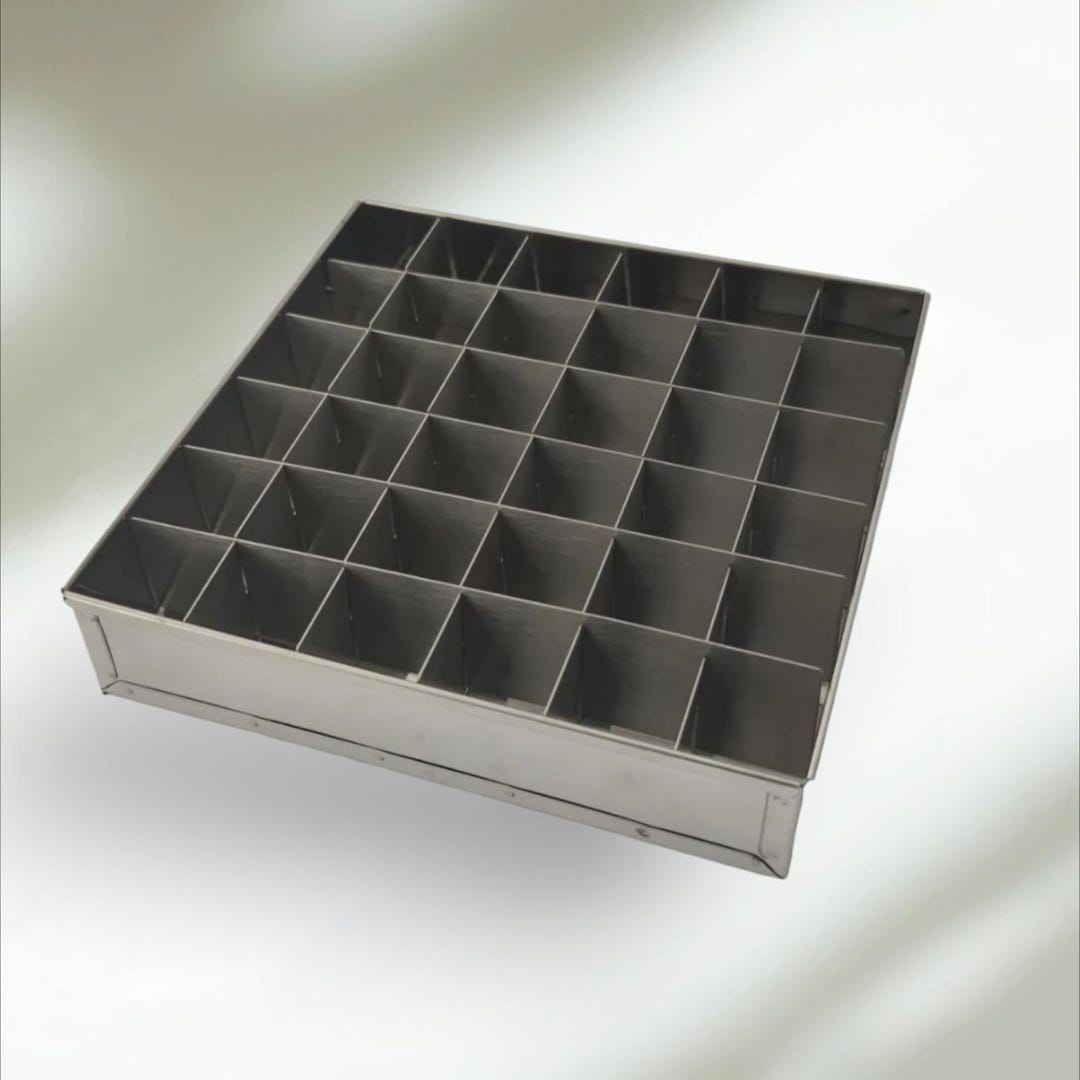 Brownie Pan and Cutter 25x25cm 32 Compartments Stainless Steel Traybake ...