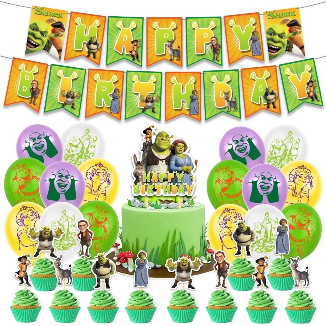 Shrek Birthday Party Supplies Banner Balloons Birthday Party Set ...