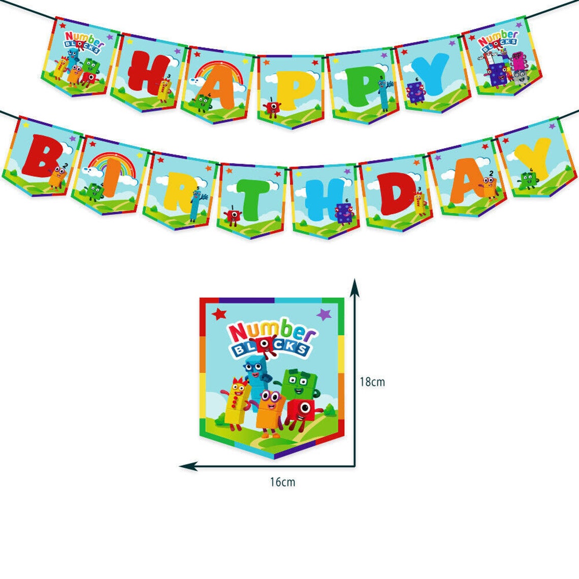 Numberblocks Birthday Party Supplies Banner Balloons Toppers Party Set ...