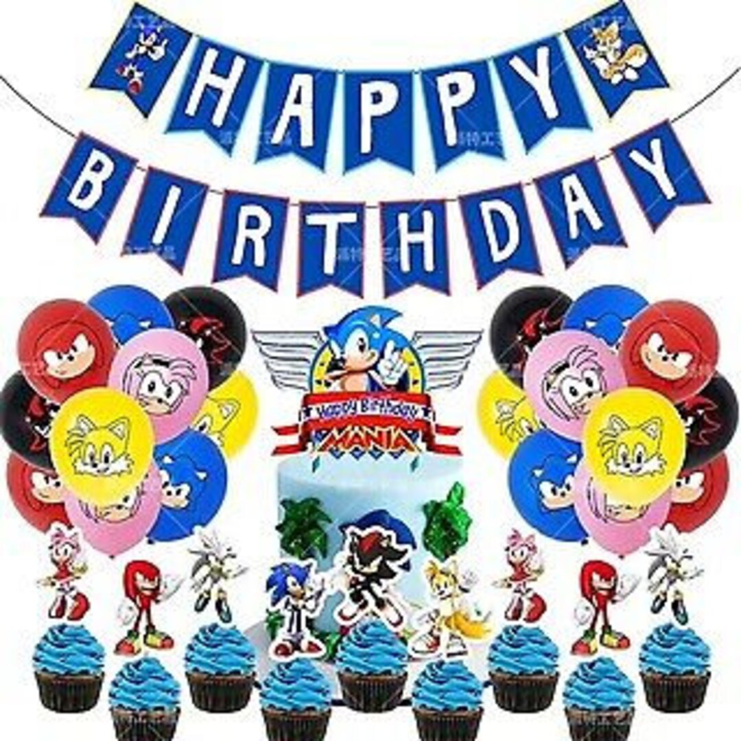 Sonic the Hedgehog Birthday Party Supplies Banner Balloons Decoration ...
