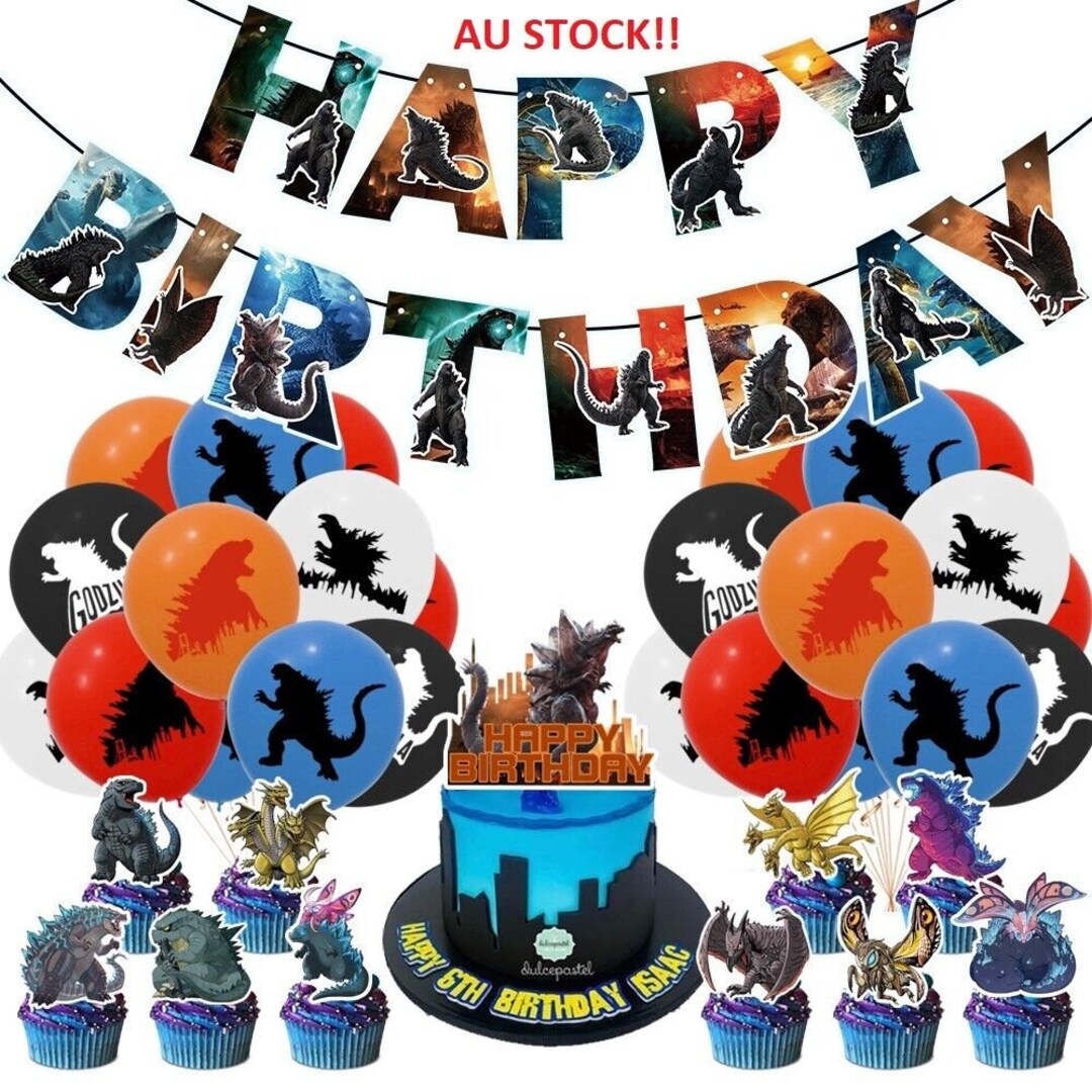 Godzilla Birthday Party Supplies Banner Balloons Party Set Decoration ...
