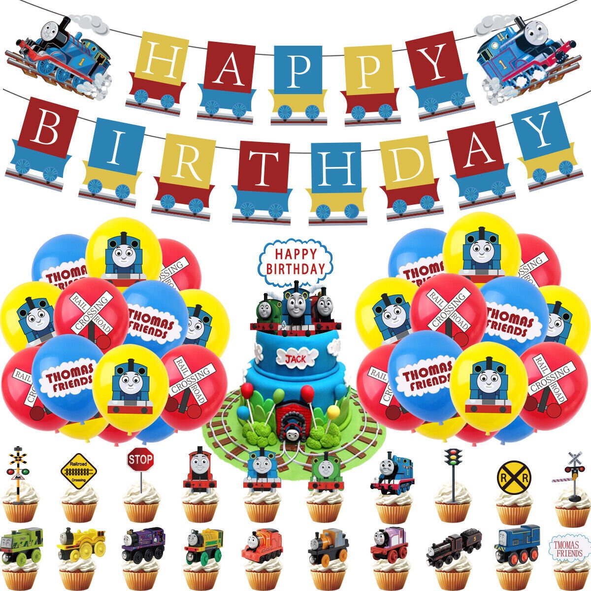 Thomas the Tank Engine Party Supplies Banner Balloons Birthday ...