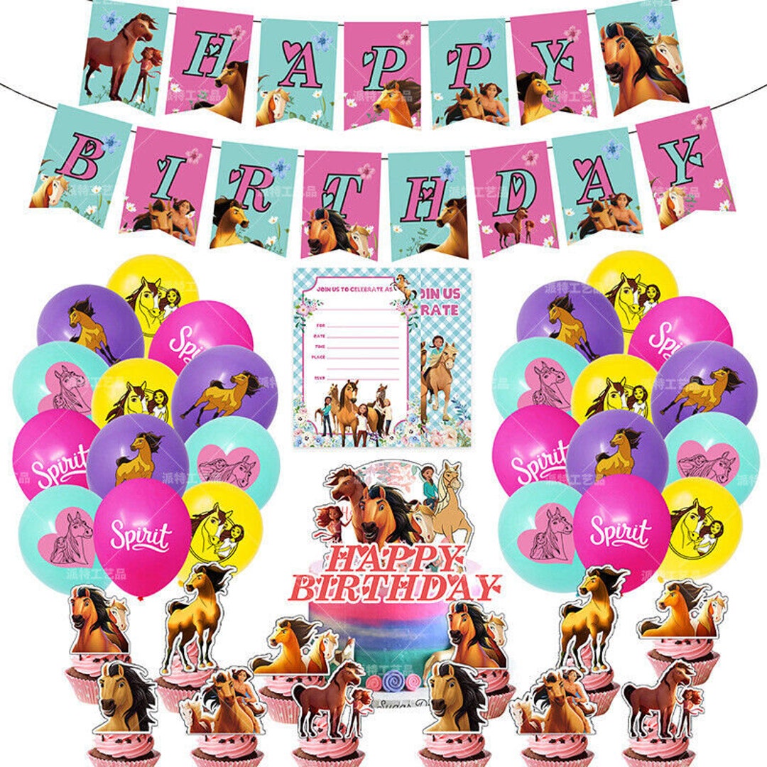 Spirit Riding Free Horse Birthday Party Supplies Banner Balloons ... Spirit Riding Free Horse Birthday Party Supplies Banner Balloons ...