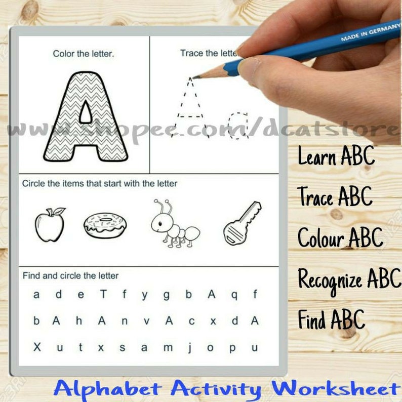 Printable PDF Alphabet Preschool Workbook: Fun Activities for Early ...
