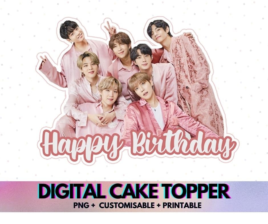 Digital Customised BTS Cake Topper Customisable - Etsy