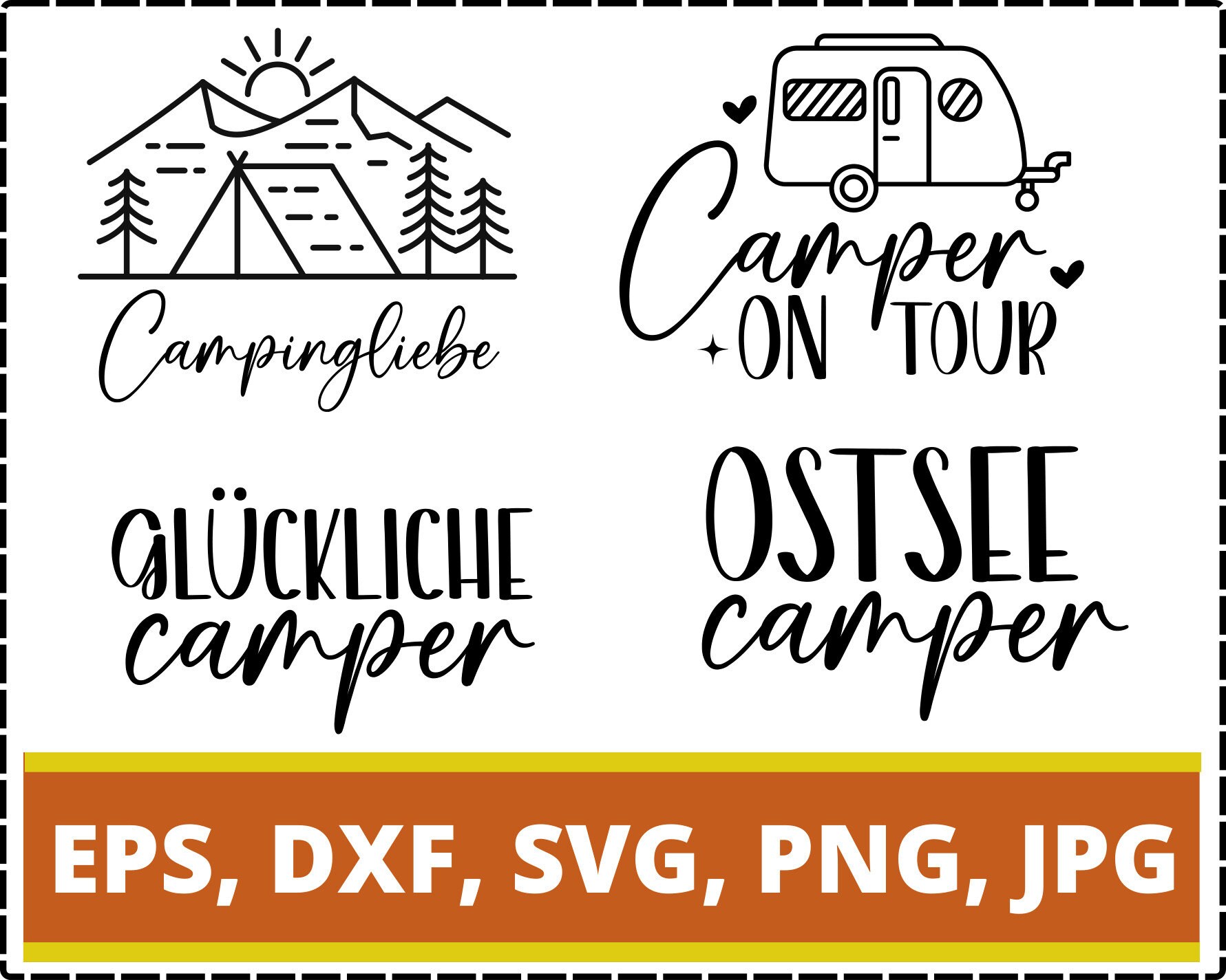 Plotterdatei Camping Wohnwagen SVG, Plotterdatei Camper, Camping Sprüche, Urlaub Camper Svg ...