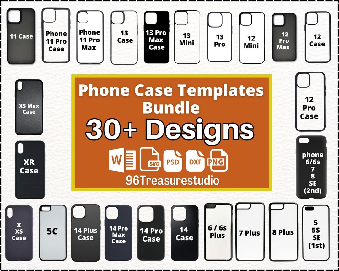 Phone Case Template Bundle, iPhone Sublimation Template, Templates for ...