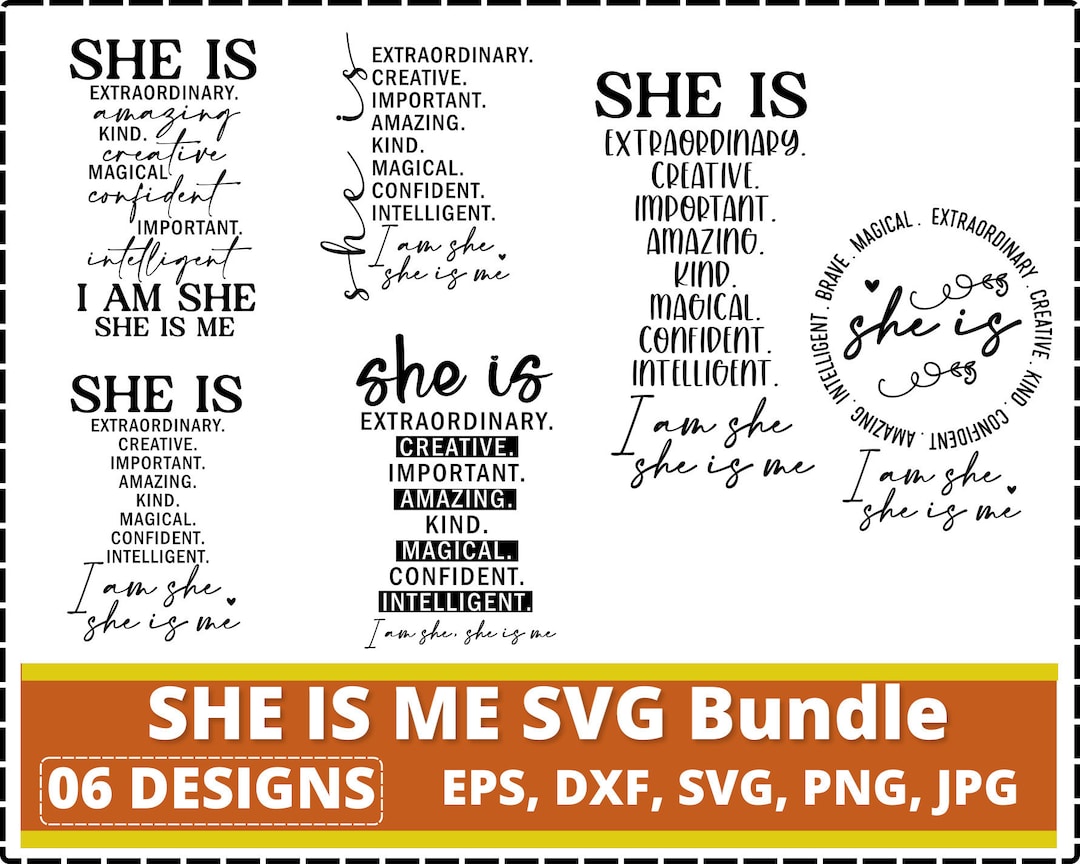 She is Me Svg Bundle, Woman Affirmation Svg, Women Empowerment Svg ...
