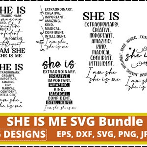 She is Me Svg Bundle, Woman Affirmation Svg, Women Empowerment Svg ...