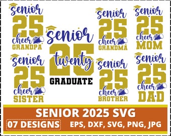 Senior 2025 SVG Bundle, Senior 2025 SVG, Graduation Svg Bundle, Senior SVG, Graduation Shirt Svg ...