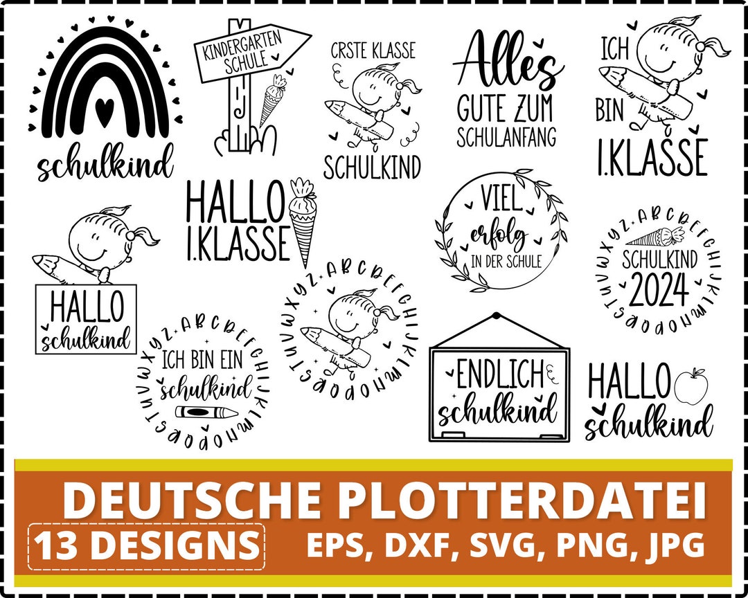 Deutsche Plotterdatei Einschulung Svg, Schulstart Svg, Schulkind Svg, Einschulung Geschenk ...
