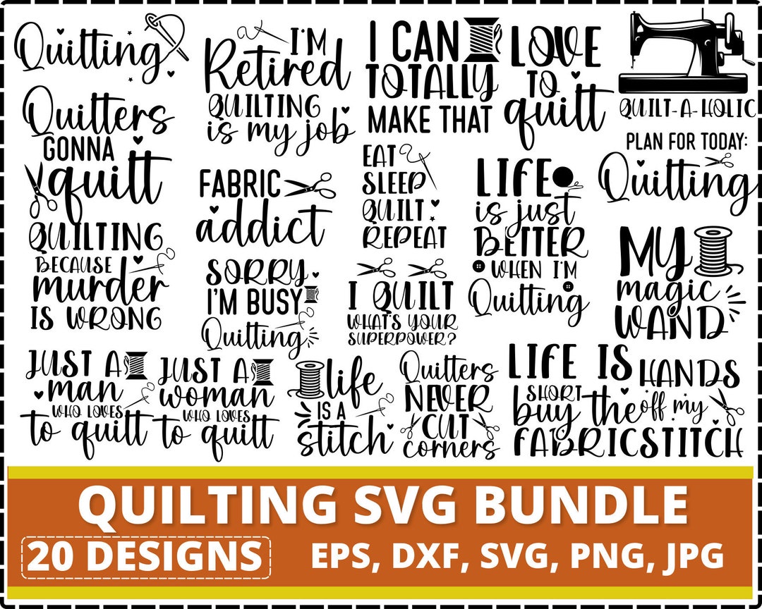 Quilting Svg Bundle Cricut Cut Files Quilting Png Bundle Sublimation ...