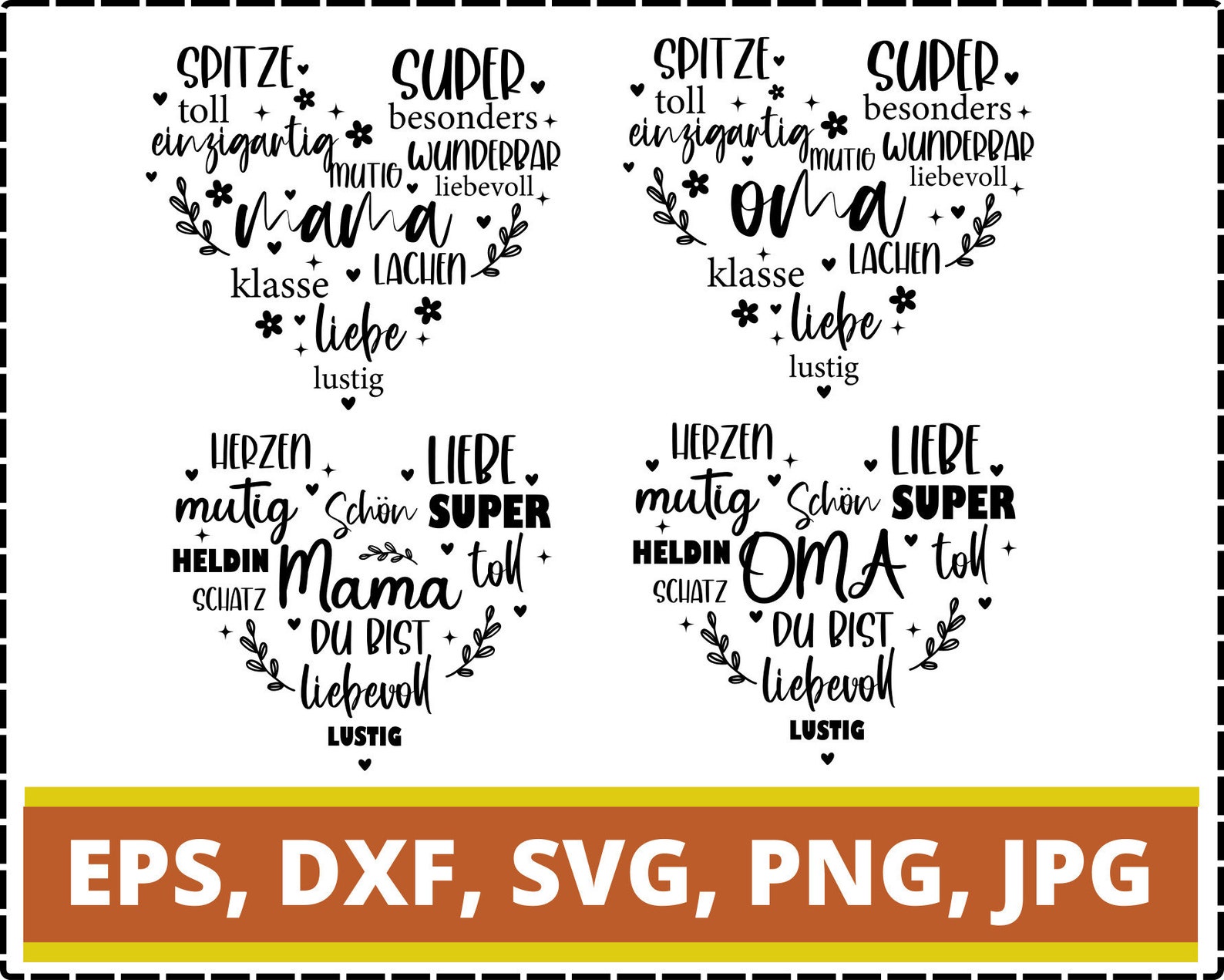 Plotterdatei Herz,plotterdatei Muttertag, Plotterdatei Mama , Mama Herz Svg, Plotter File Oma ...