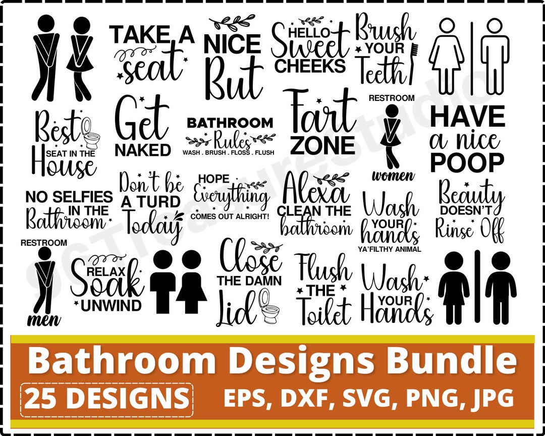 Bathroom SVG Bundle, Bathroom Quote, Restroom Svg, Potty Dance Svg ...