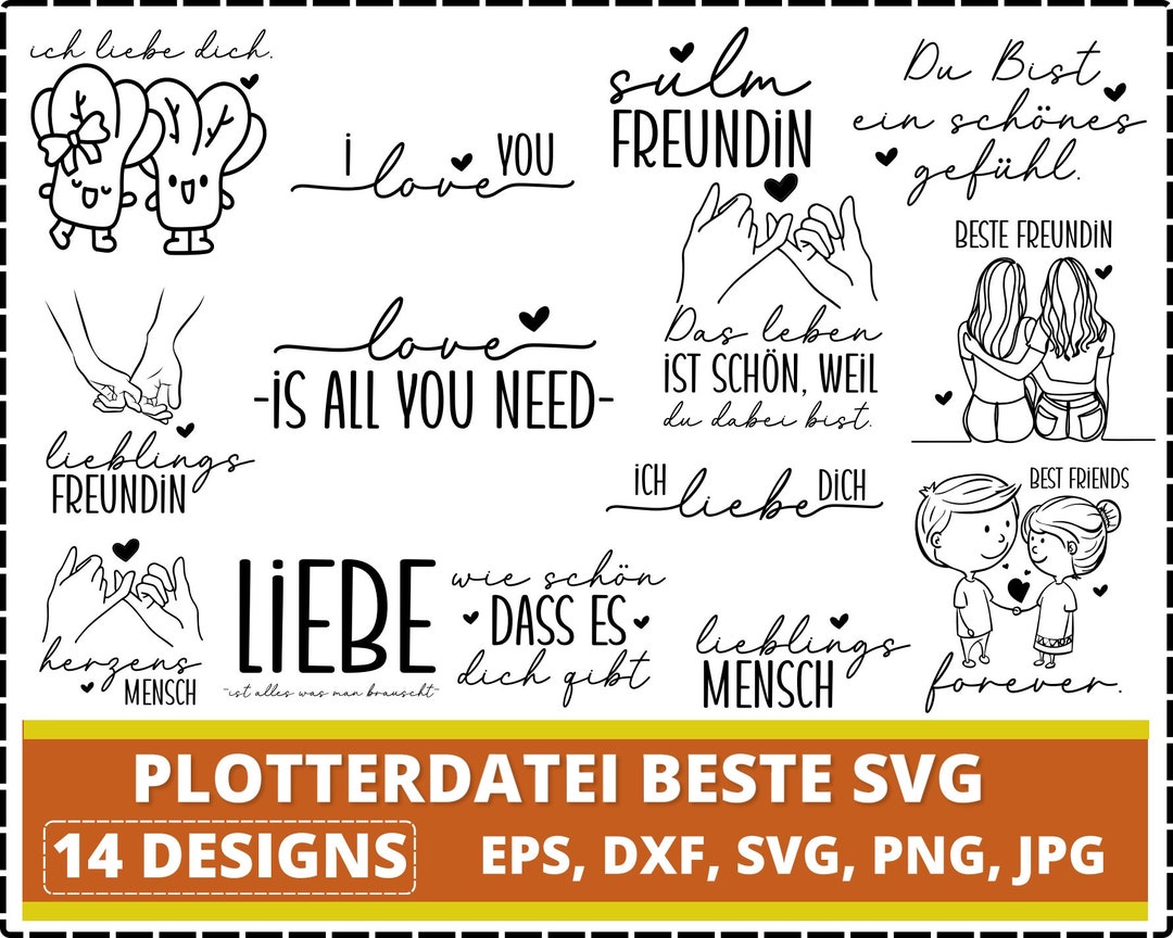 Plotterdatei Beste Freundin Svg Dxf, Plotterdatei Herz Svg ...