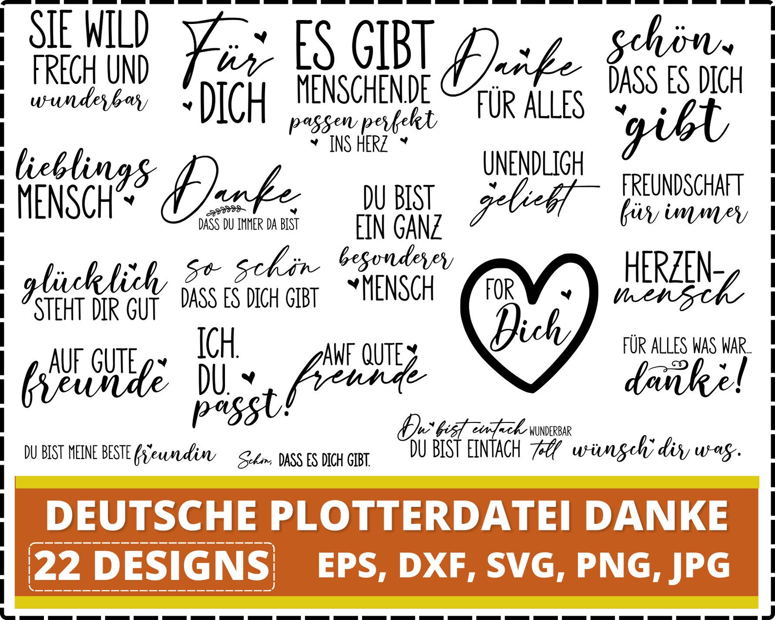 Deutsche Plotterdatei Danke,best Friends Svg Bundle,freundschaft Svg ...