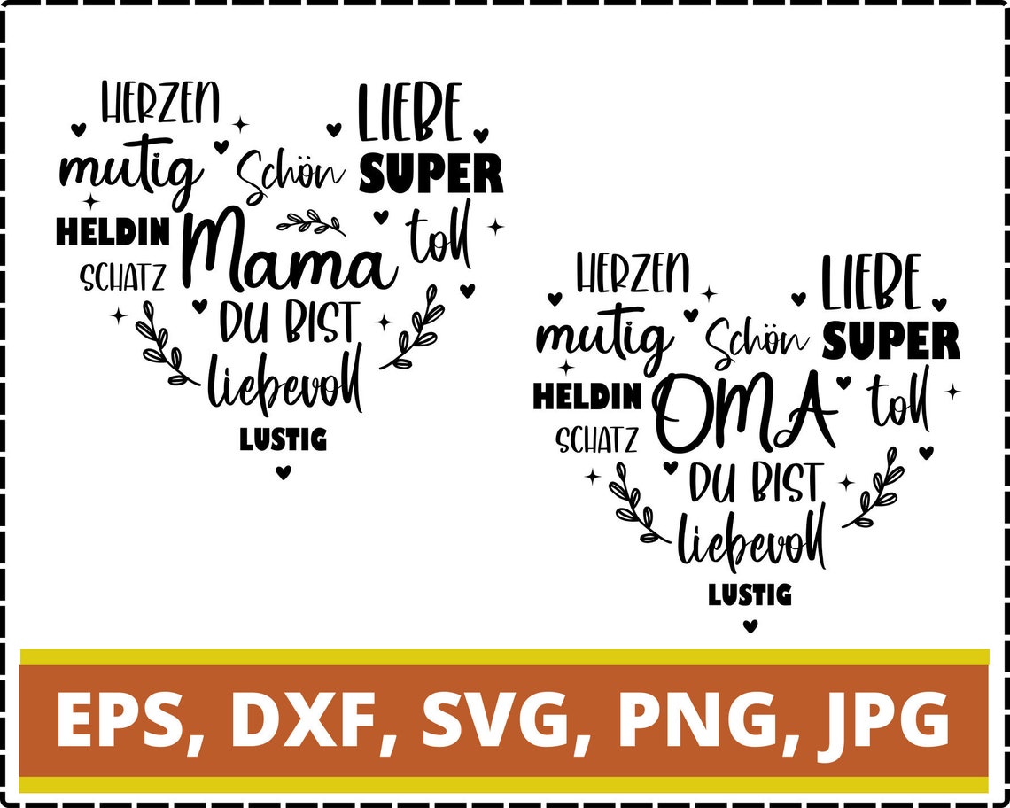 Plotterdatei Herz,plotterdatei Muttertag, Plotterdatei Mama , Mama Herz Svg, Plotter File Oma ...