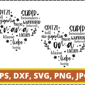 Plotterdatei Herz,plotterdatei Muttertag, Plotterdatei Mama , Mama Herz Svg, Plotter File Oma ...