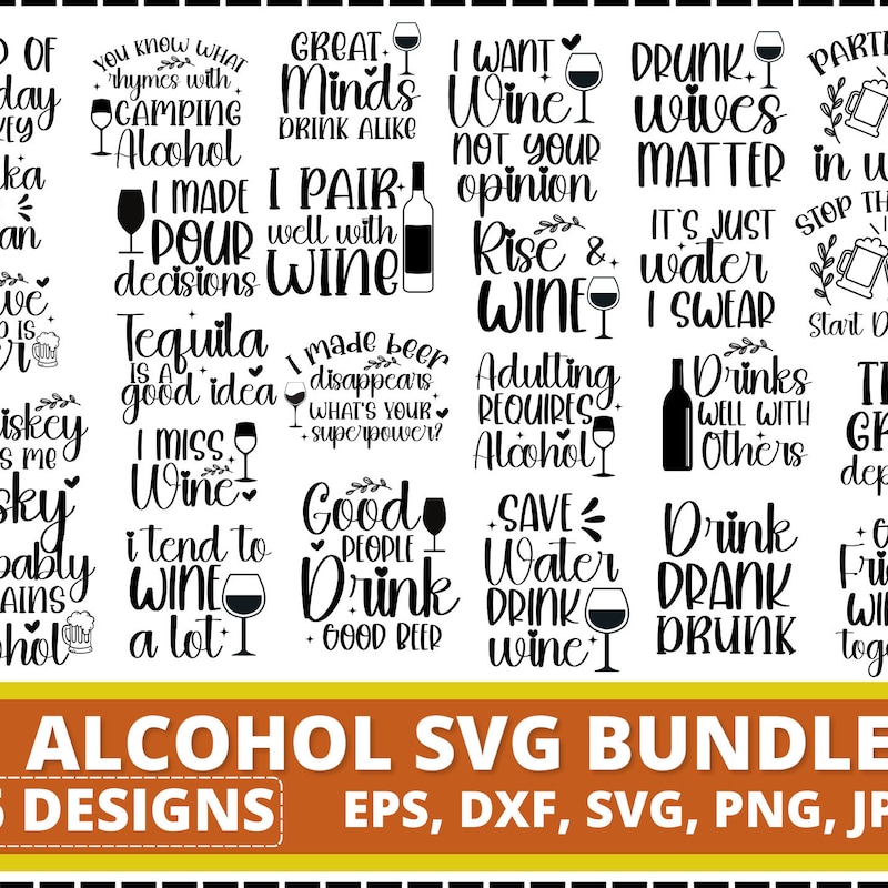 Alcohol Quotes Svg - Etsy