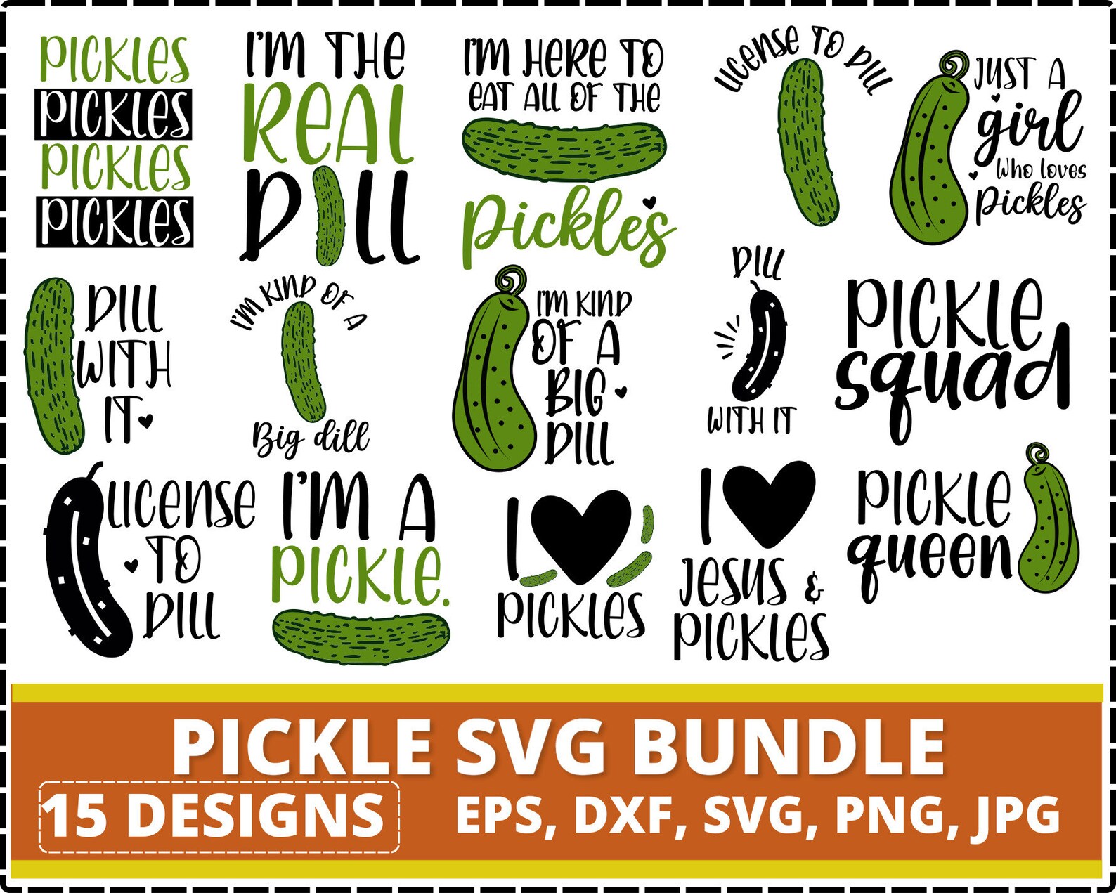 Pickles Svg Bundle, Pickles Lover Svg, Pickle Svg, Pickle Png, Cucumber ...