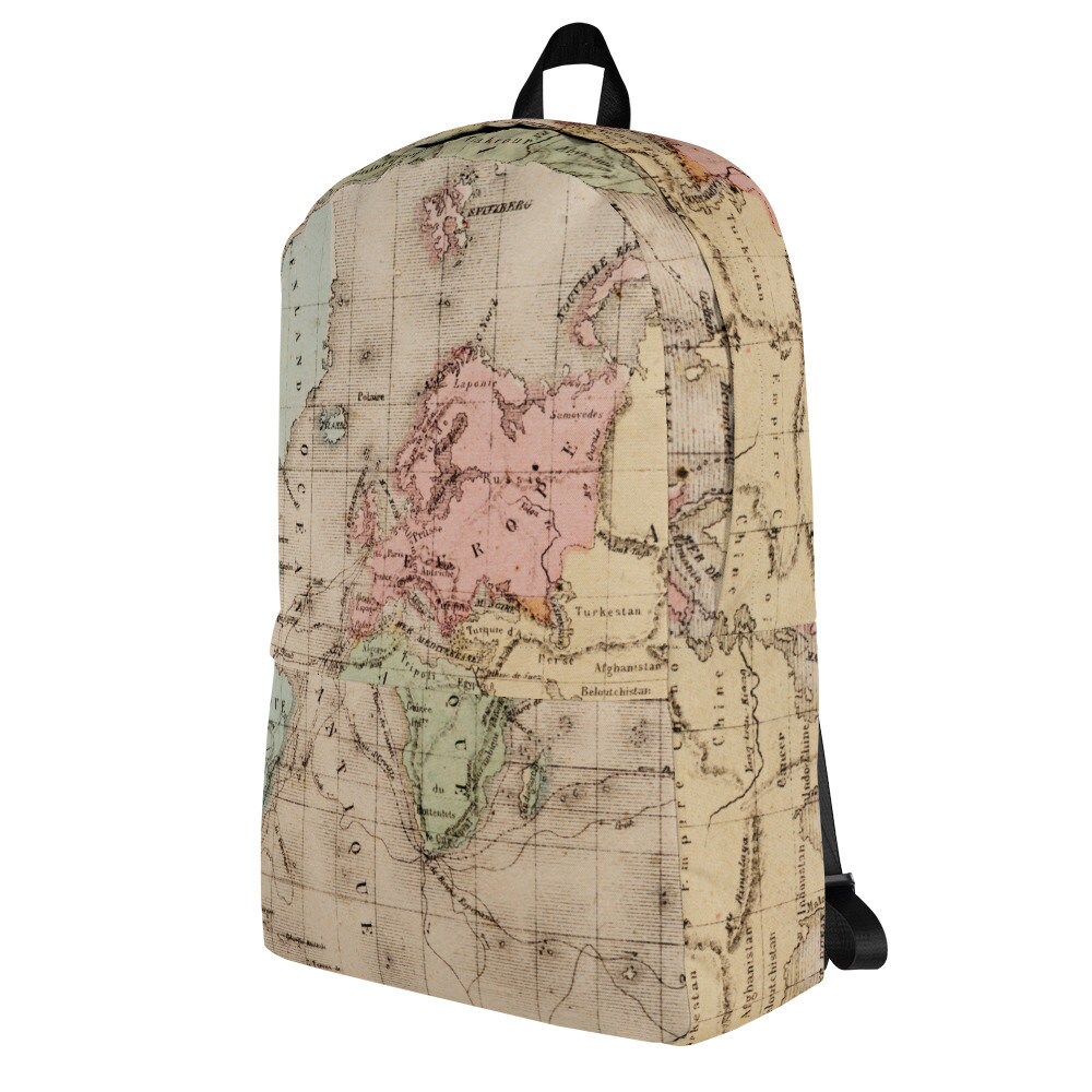 All Over Print Backpack Map Design Backpack Travel Backpack - Etsy