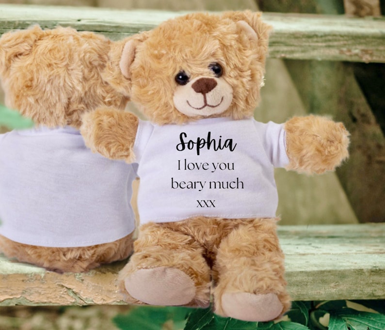 Personalized Teddy Bear Custom Teddy Bear I Love You Bear Customized ...