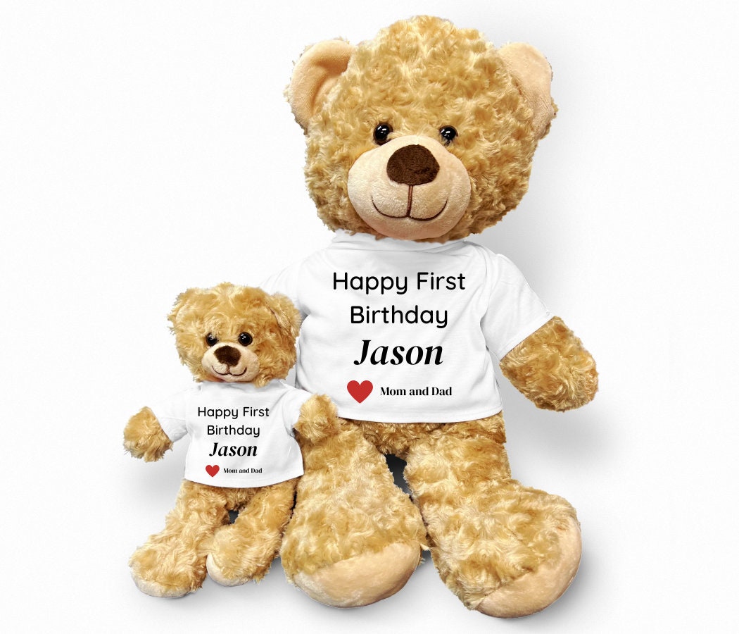 Custom Teddy Bear Personalized Birthday Teddy Bear First Birthday Gift ...