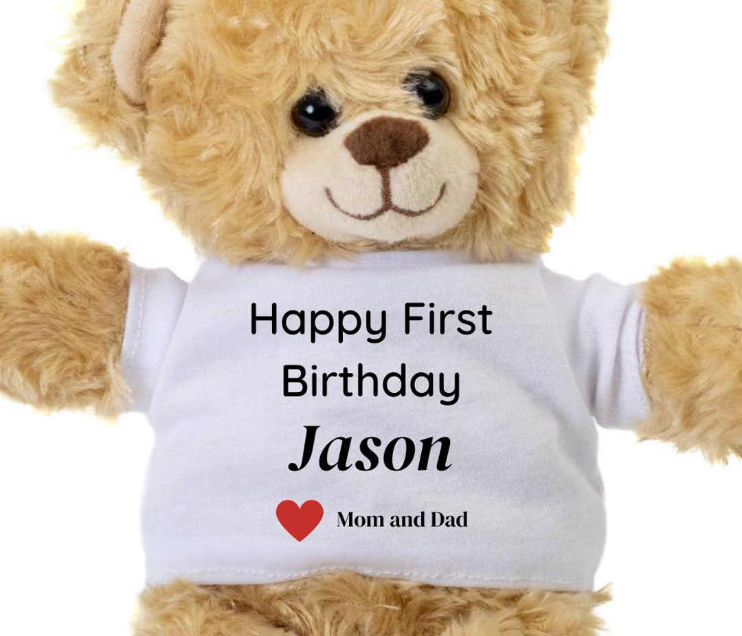 Custom Teddy Bear Personalized Birthday Teddy Bear First Birthday Gift ...