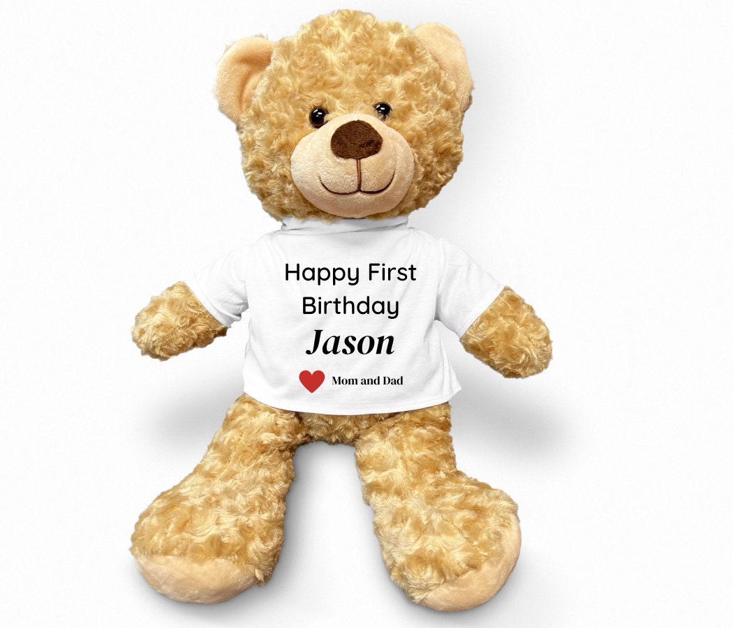 Custom Teddy Bear Personalized Birthday Teddy Bear First Birthday Gift ...