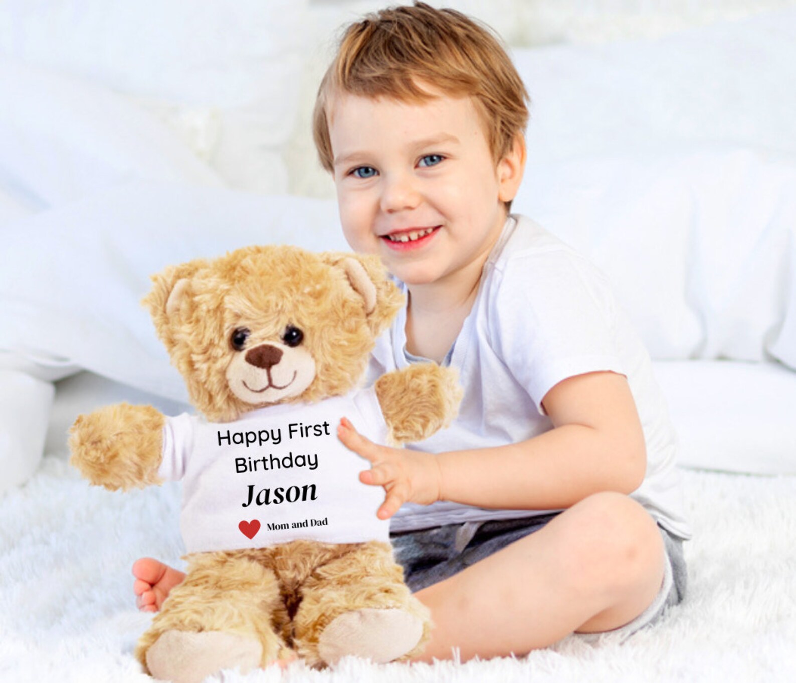 Custom Teddy Bear Personalized Birthday Teddy Bear First Birthday Gift ...