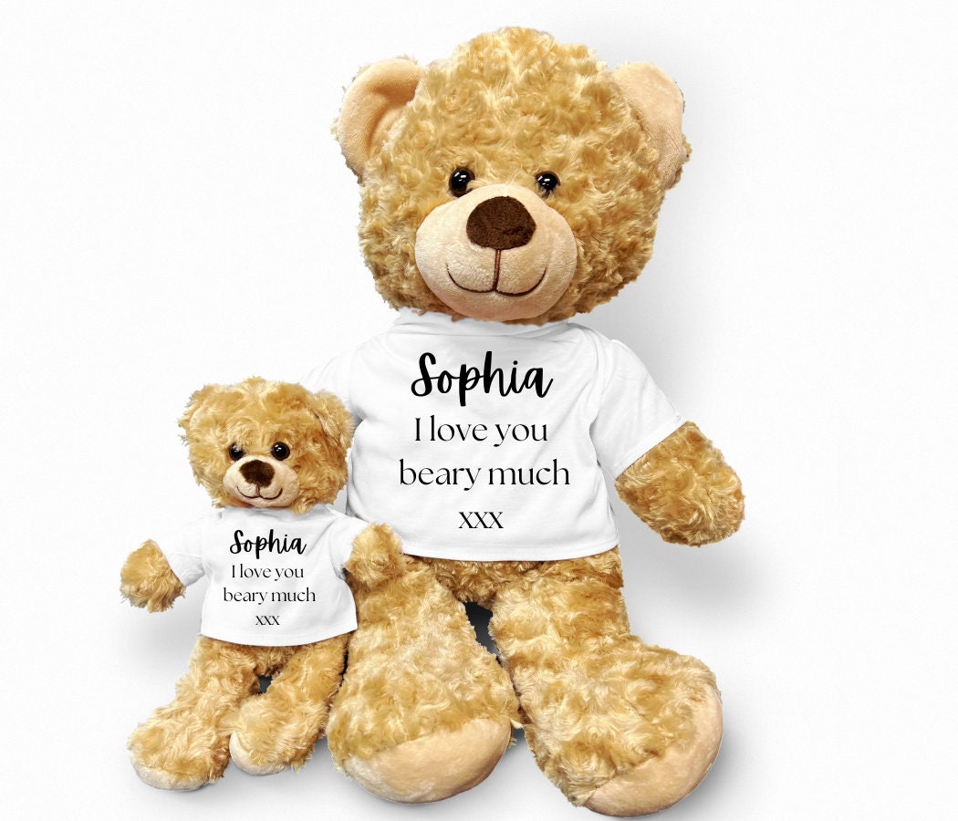 Personalized Teddy Bear Custom Teddy Bear I Love You Bear Customized Birthday Anniversary Baby ...