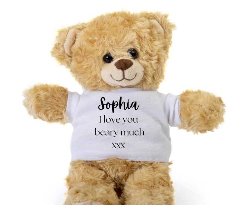 Personalized Teddy Bear Custom Teddy Bear I Love You Bear Customized ...