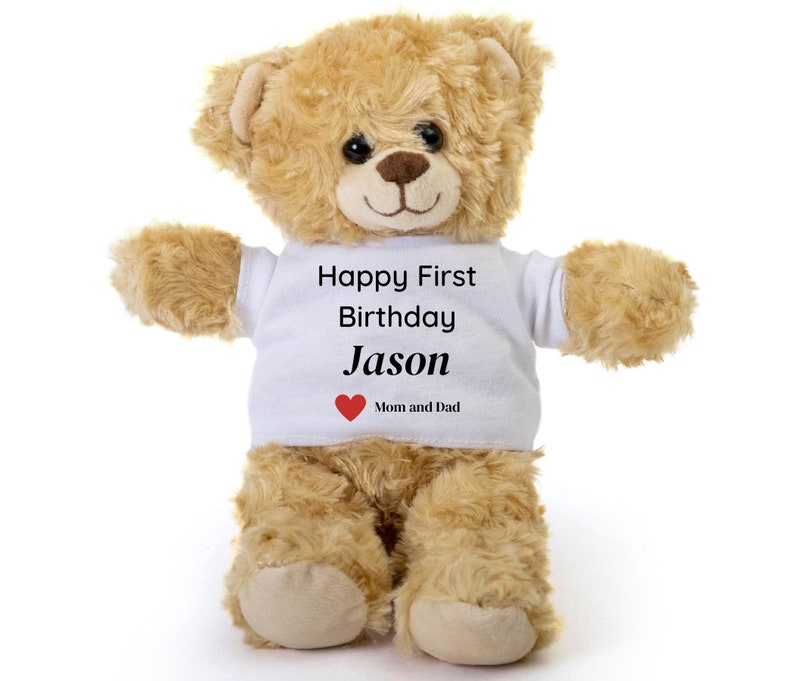 Custom Teddy Bear Personalized Birthday Teddy Bear First Birthday Gift ...