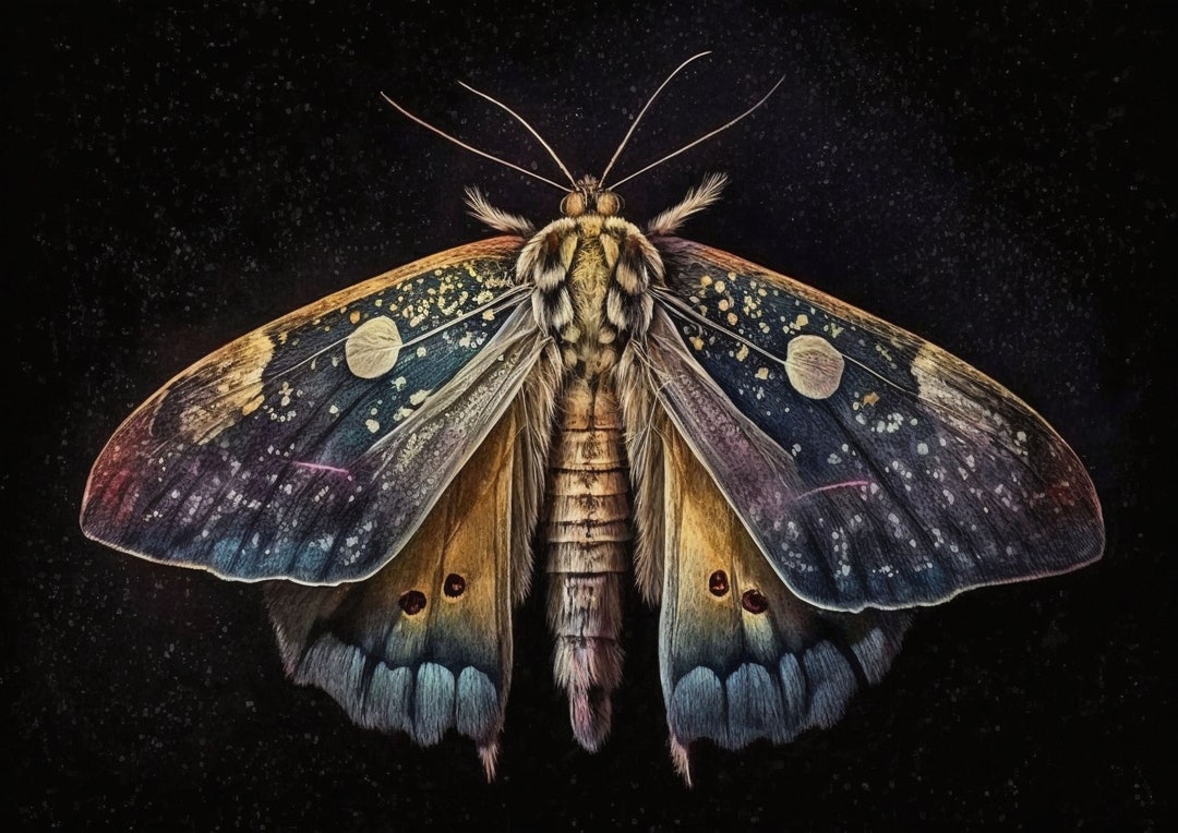 Dark Academia Moth Printable Art. Dark Cottagecore Moody Dark Forest ...