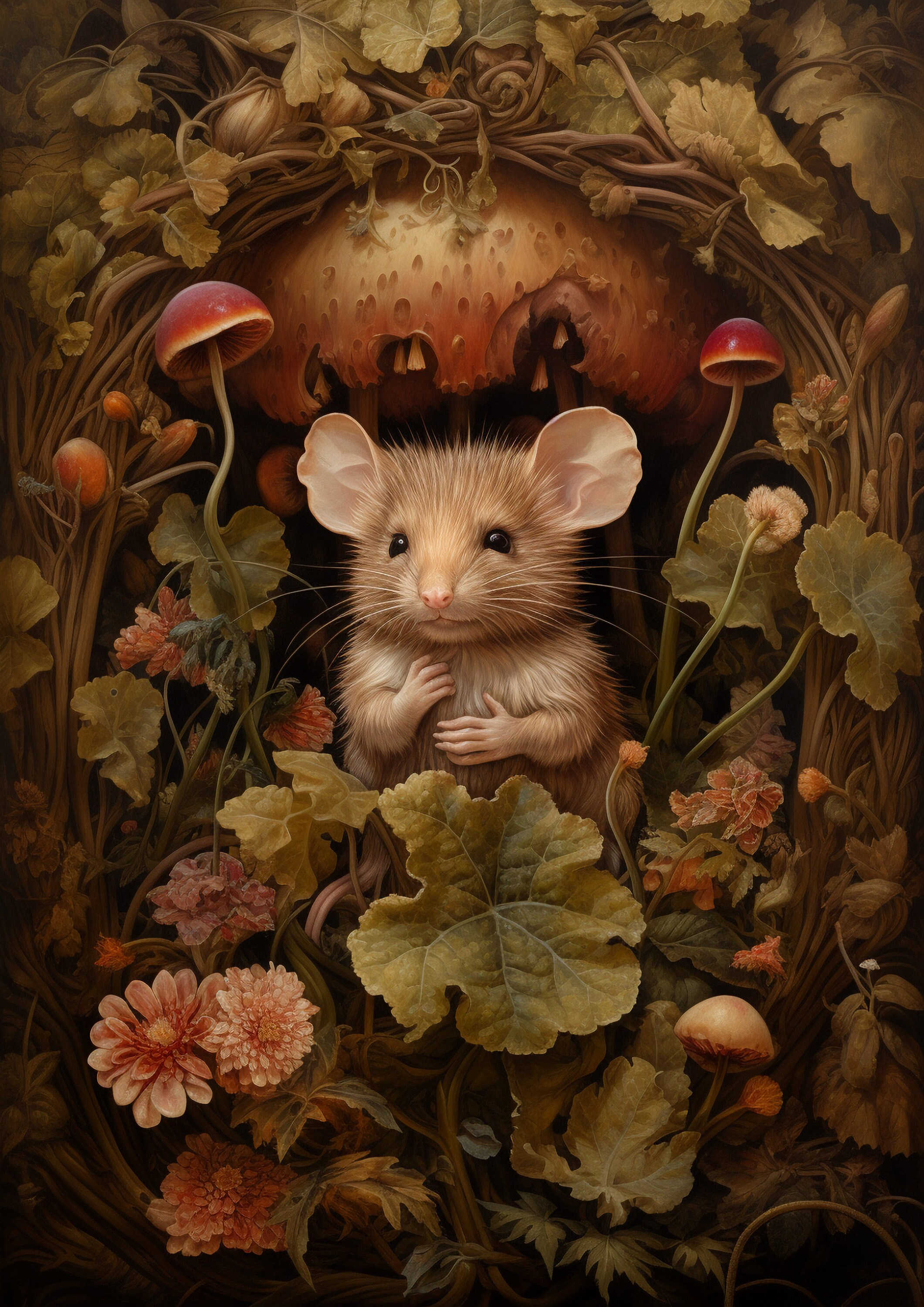 Magical Mushroom Mouse Cottagecore Decor Woodland Animal Printable Wall ...